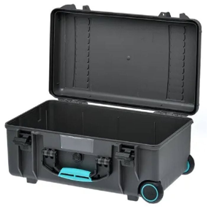 HPRC 2550W - Wheeled Hard Case Empty with Turquoise Handle (Grey) - Bunnings Australia