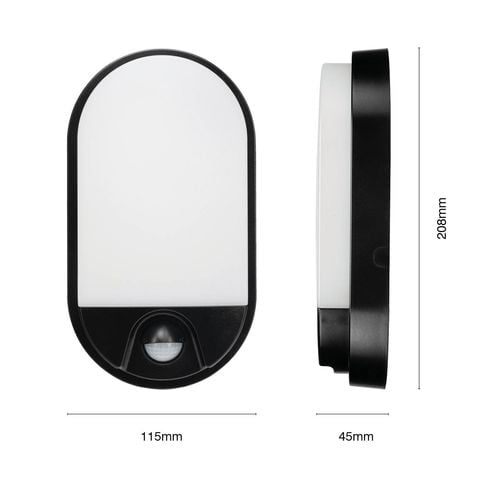 Brilliant Lighting 10W Barnet Slimline Oval Bunker Security Sensor ...