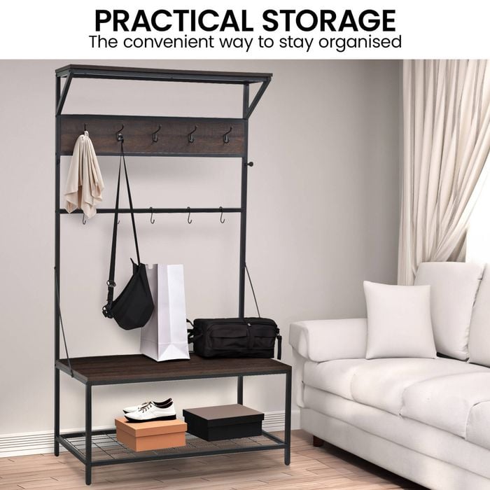 Sarantino 4-in-1 Hall Tree Entryway Coat Rack - Bunnings Australia