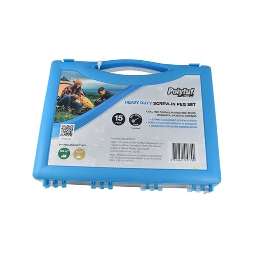 Polytuf 220mm Heavy Duty Screw In Peg - 15 Pack - Bunnings New Zealand