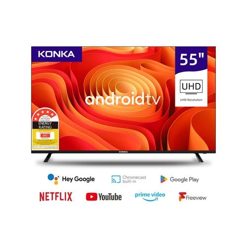 Konka Bezelless 55 inch UHD Android DVB-T2 TV with HBBTV - Bunnings Australia
