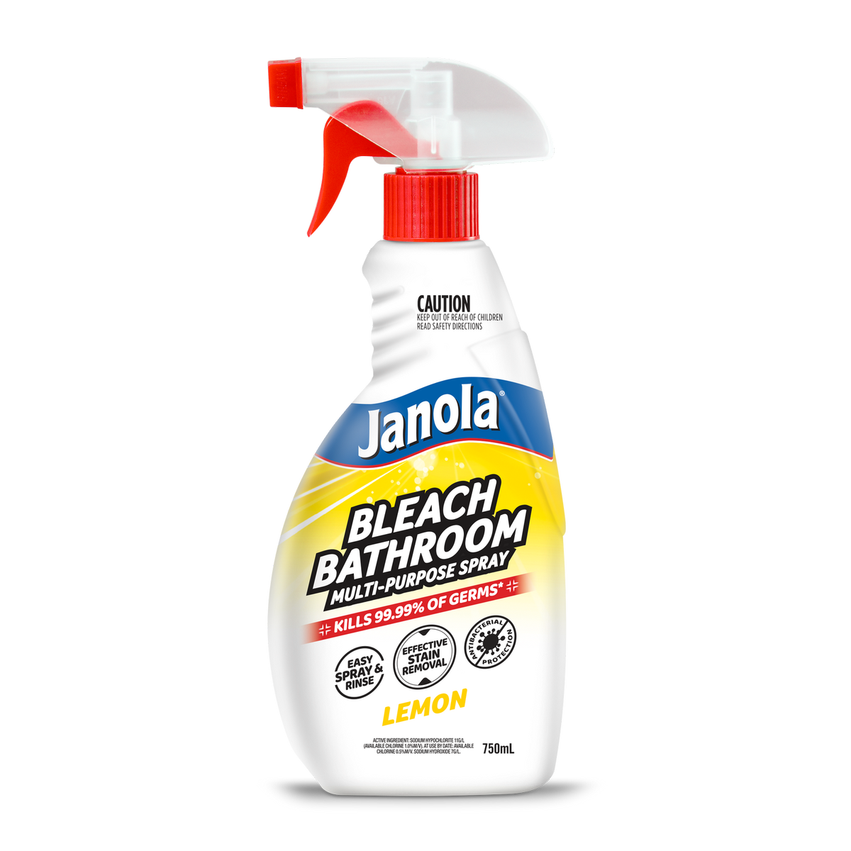 Janola 750mL Lemon Bleach Bathroom Multipurpose Spray - Bunnings New ...