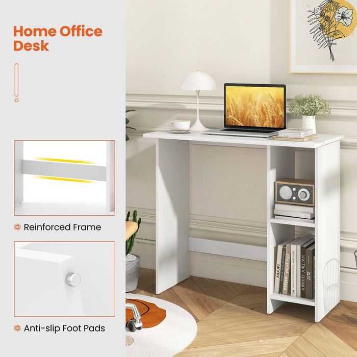 Costway 80cm Compact Writing Desk Home Office Computer PC Table Study ...