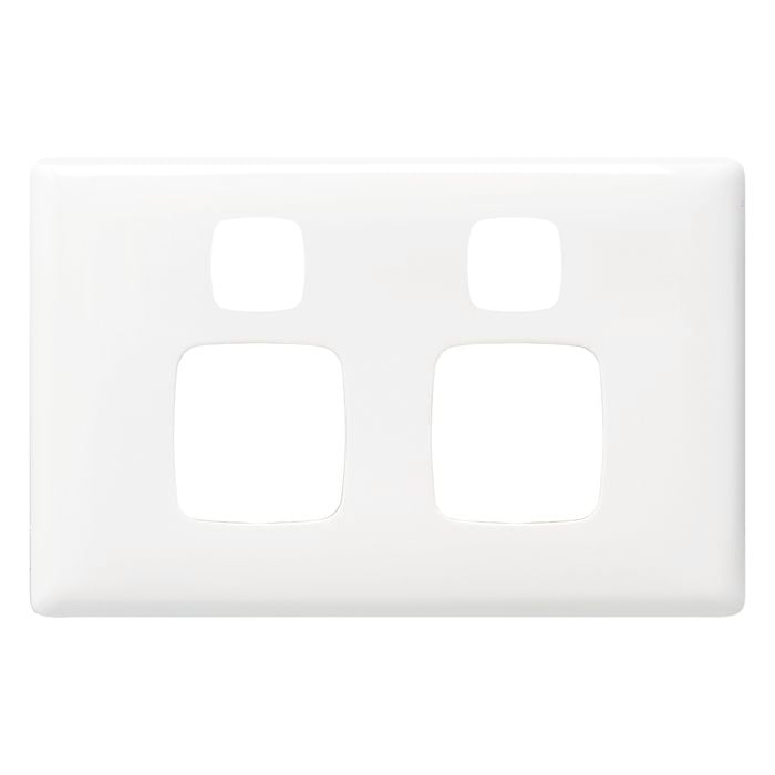 HPM LINEA Double Powerpoint Coverplate - White - Bunnings Australia