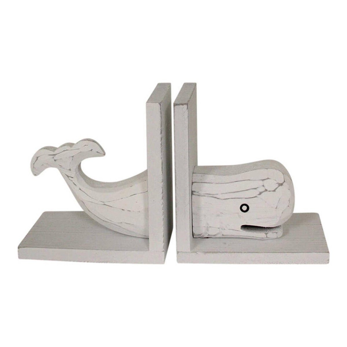 LVD 2pc Whale 30.5x16.5cm Bookend MDF Book Holder - Whitewash ...