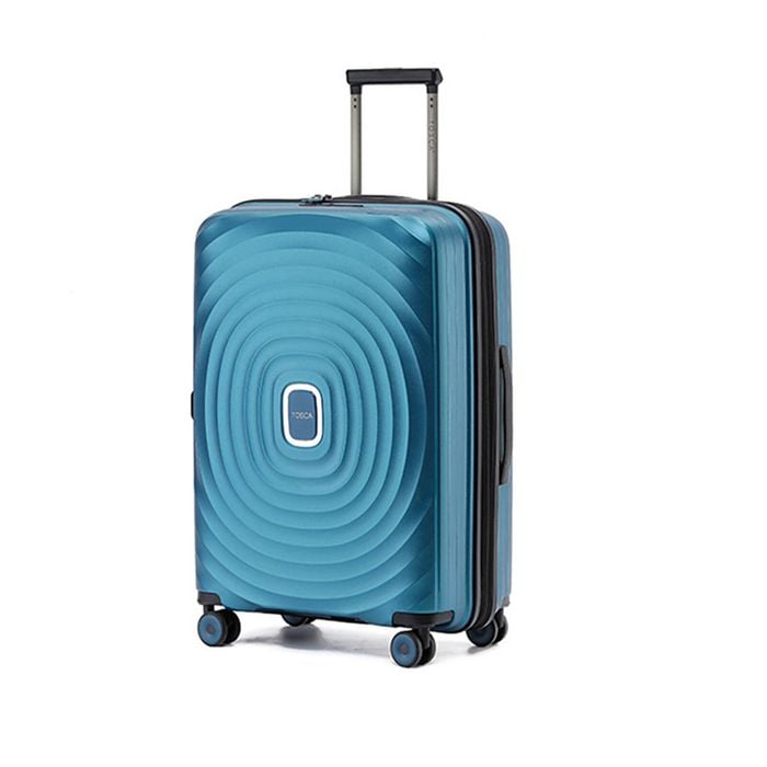 Tosca Eclipse 25" Checked Trolley Travel Suitcase Luggage - Blue - Bunnings Australia
