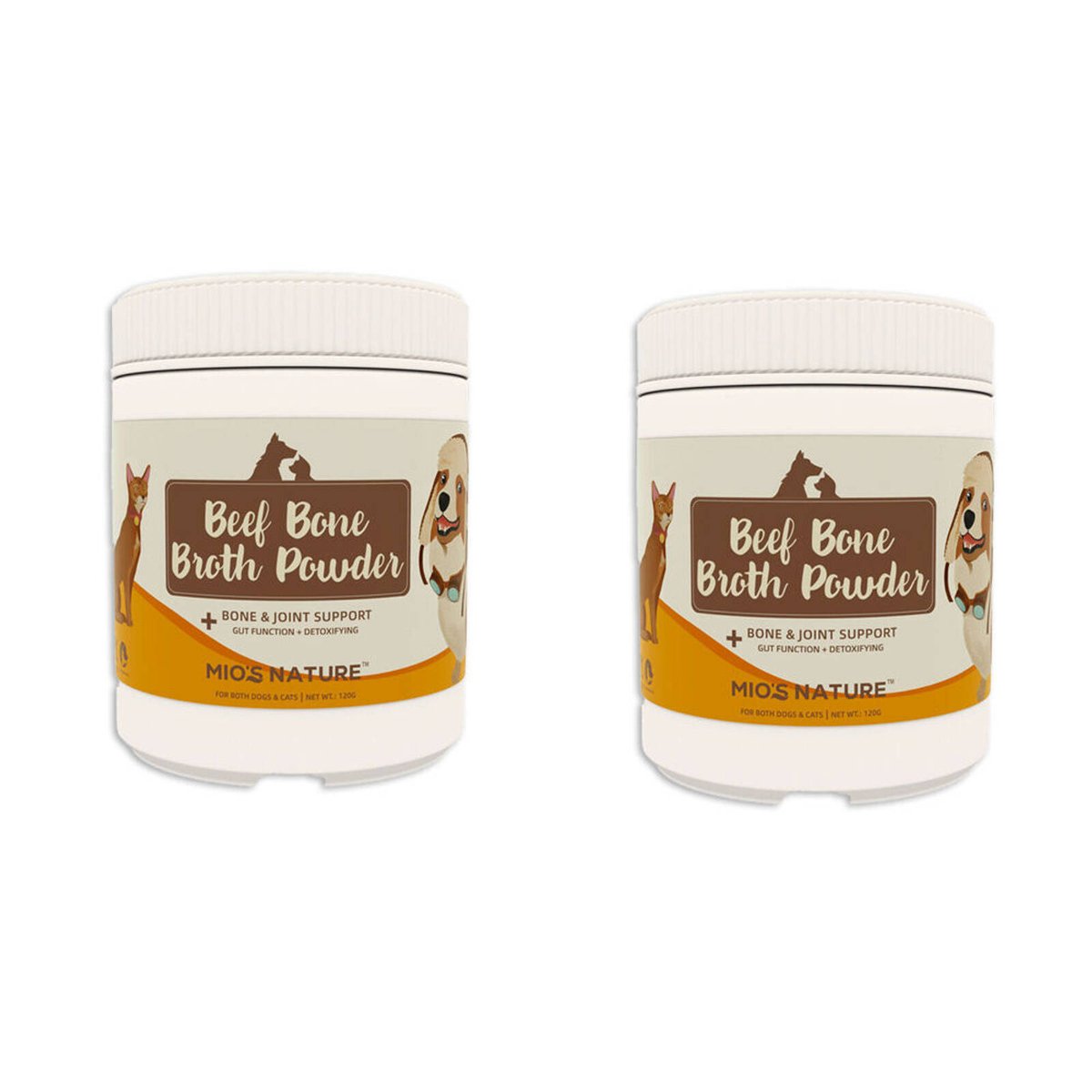 2PK Mio's Nature Beef Bone Broth Nutritional Powder for Pet Cats/Dogs ...