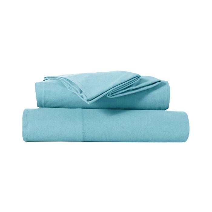 Kingtex Ultra-Soft Micro Flannel Sheet Set 40 cm Wall Aqua King Single ...