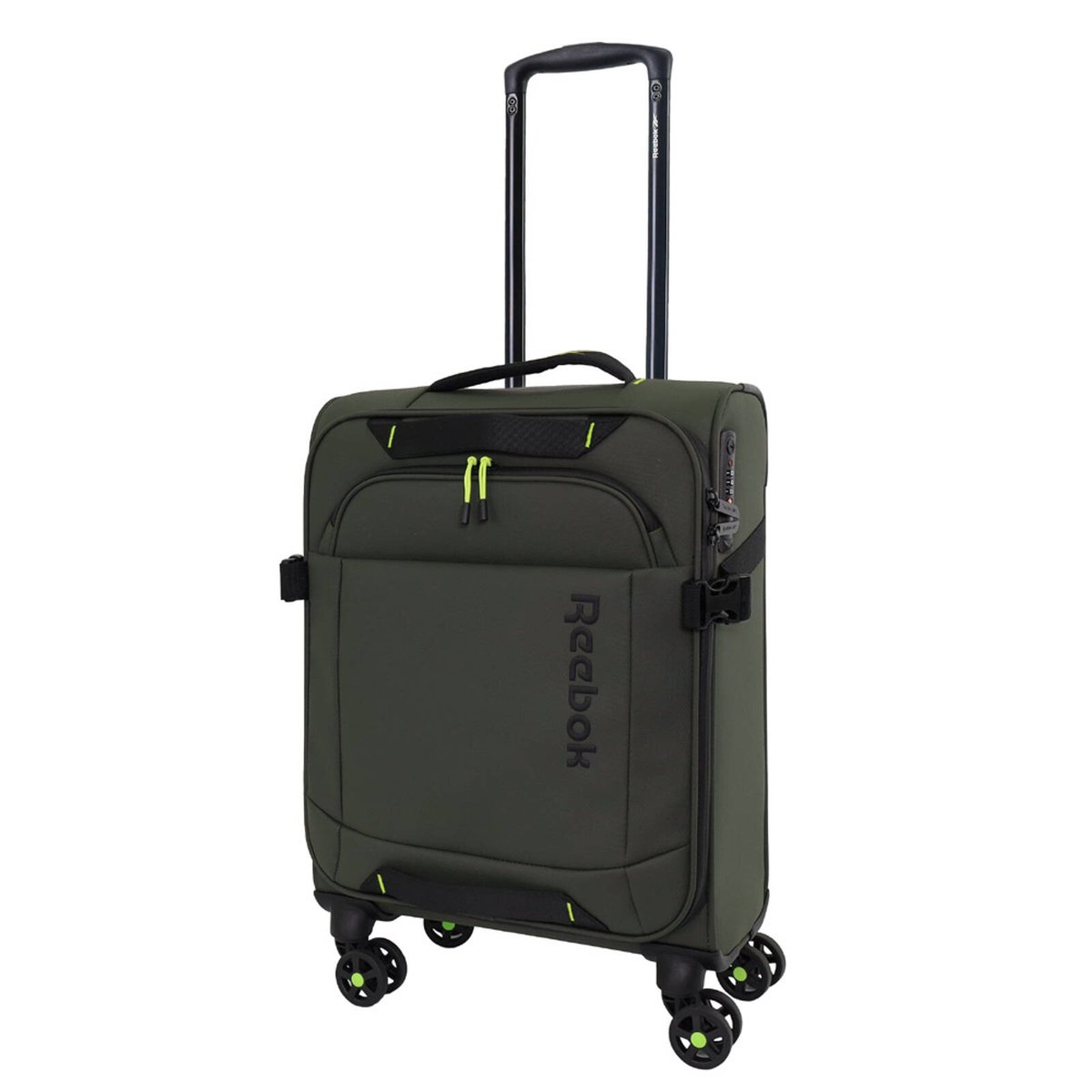 Reebok Pro Cabin Leather Film Soft Shell Suitcase Travel Lauggage 54cm ...