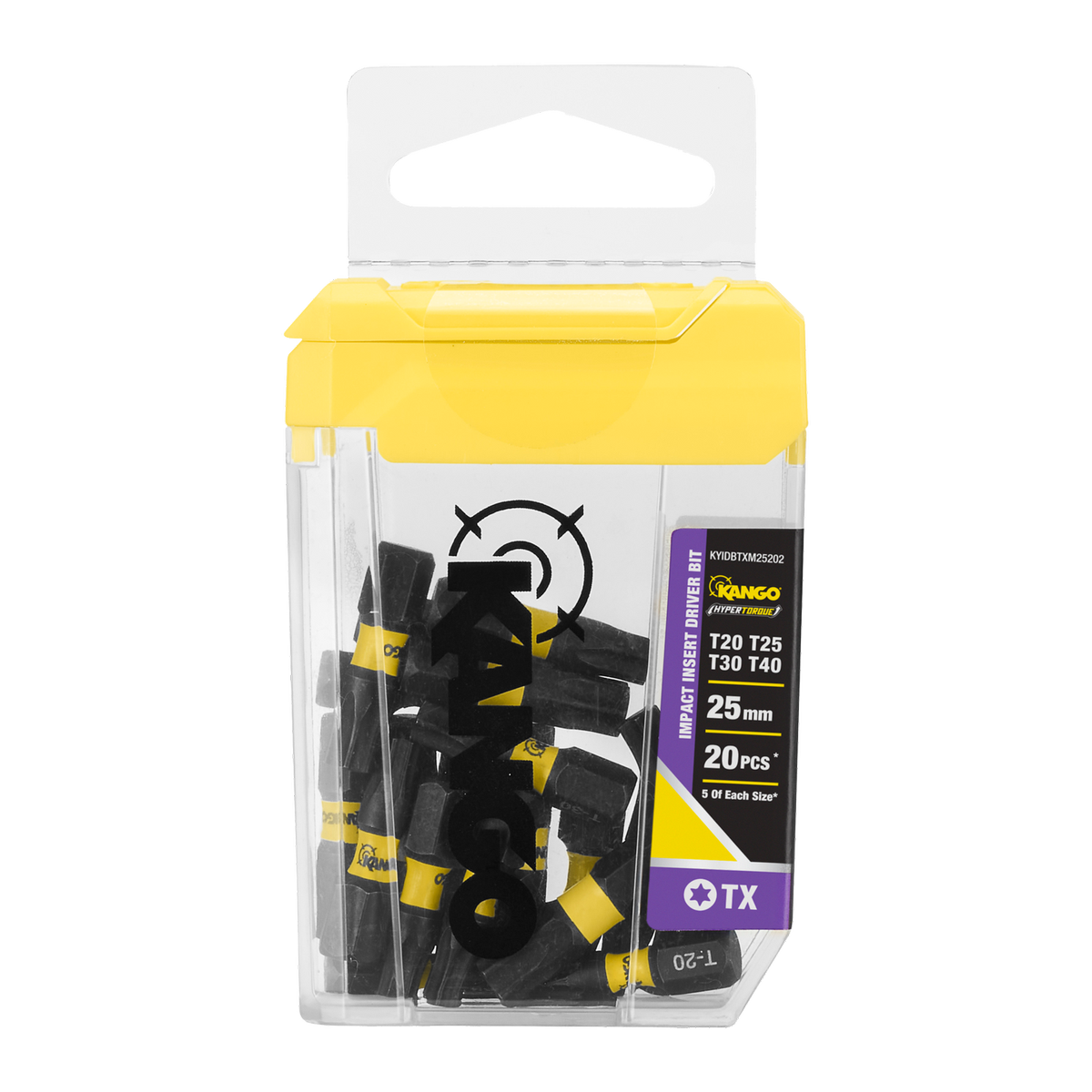 Kango 25mm TX Mix Hypertorque Impact Driver Insert Bits - 20 Pack ...