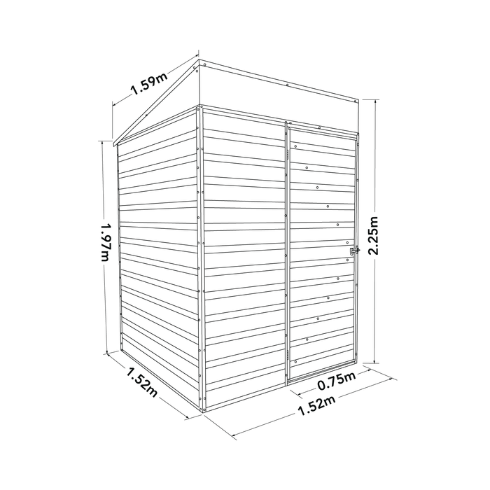 Absco Sheds 1.52 x 1.52 x 2.25m Monument Highline Single Door Shed ...