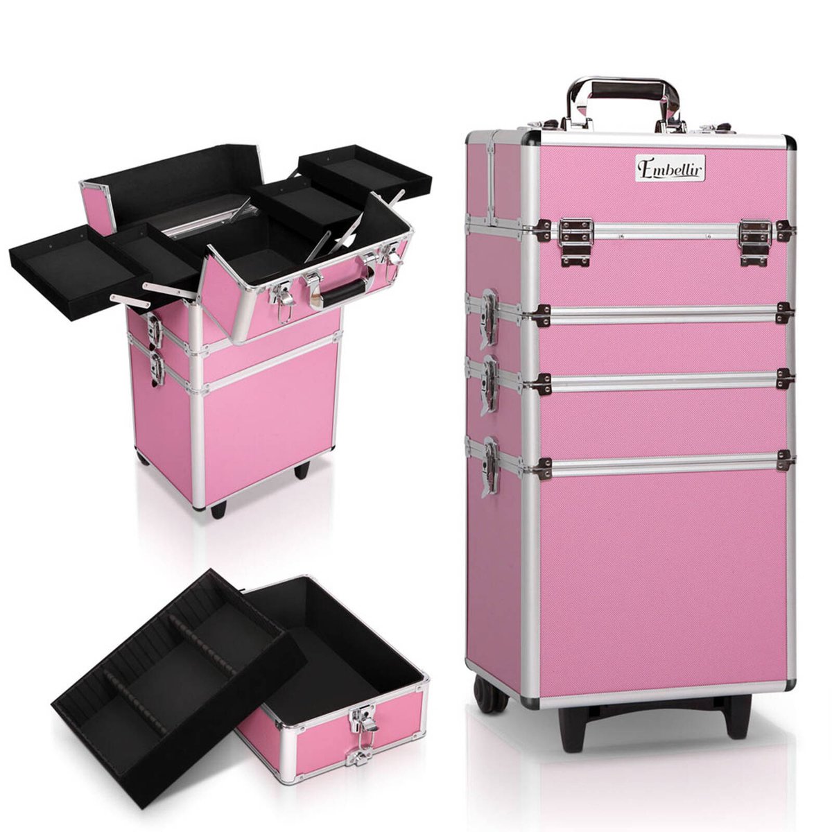 Embellir Makeup Case Beauty Trolley Cosmetic Organiser Box Travel ...