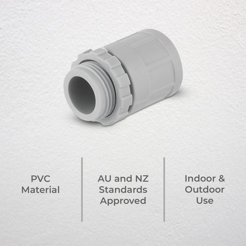 DETA 20mm Conduit Adaptor With Lock Ring - 20mm - Bunnings New Zealand