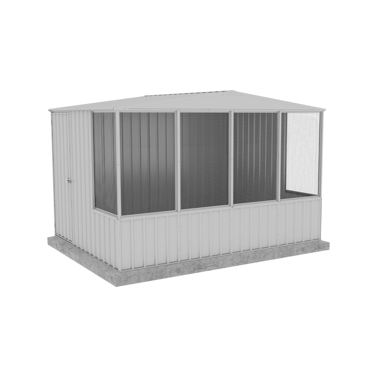 Absco Sheds 3.0 x 2.22 x 2.06m Zincalume Full Door Gable Roof Chicken Coop Bunnings Australia