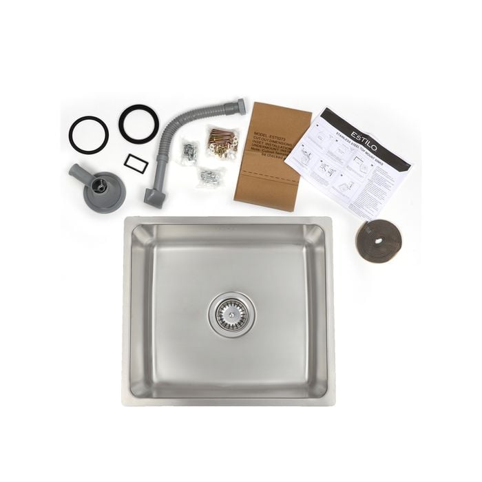 Estilo Single Bowl Sink Square With Overflow Kit - Bunnings New Zealand