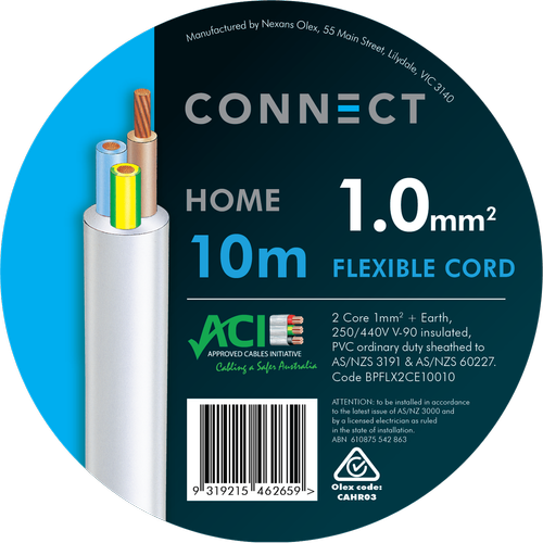 Cable Elec Flex 3core Connect 1mmx10m Bpflx2ce10010 - Bunnings Australia