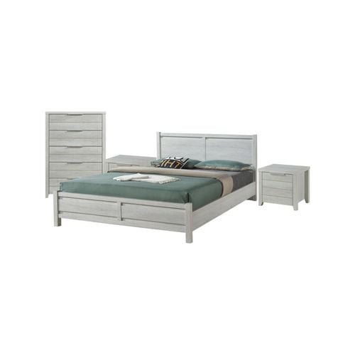 Bedroom Suite 4 pcs White Ash Colour in Queen Size - Bunnings Australia