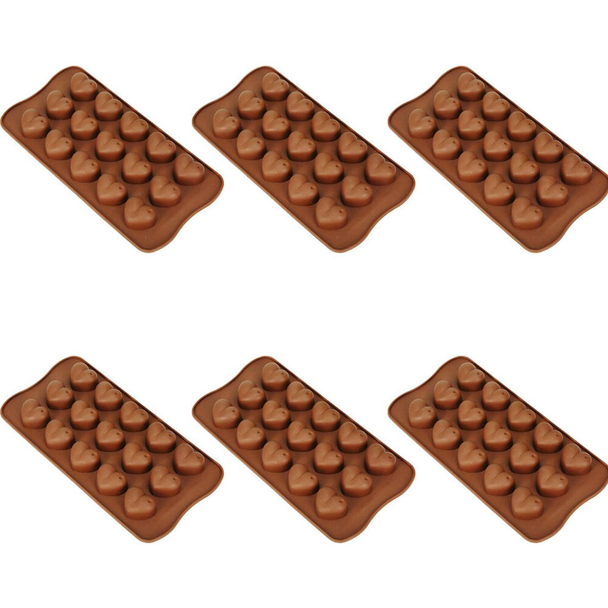 6x 12pc Topchef Silicone Heat Resistant Chocolate Moulds Brown Assorted ...
