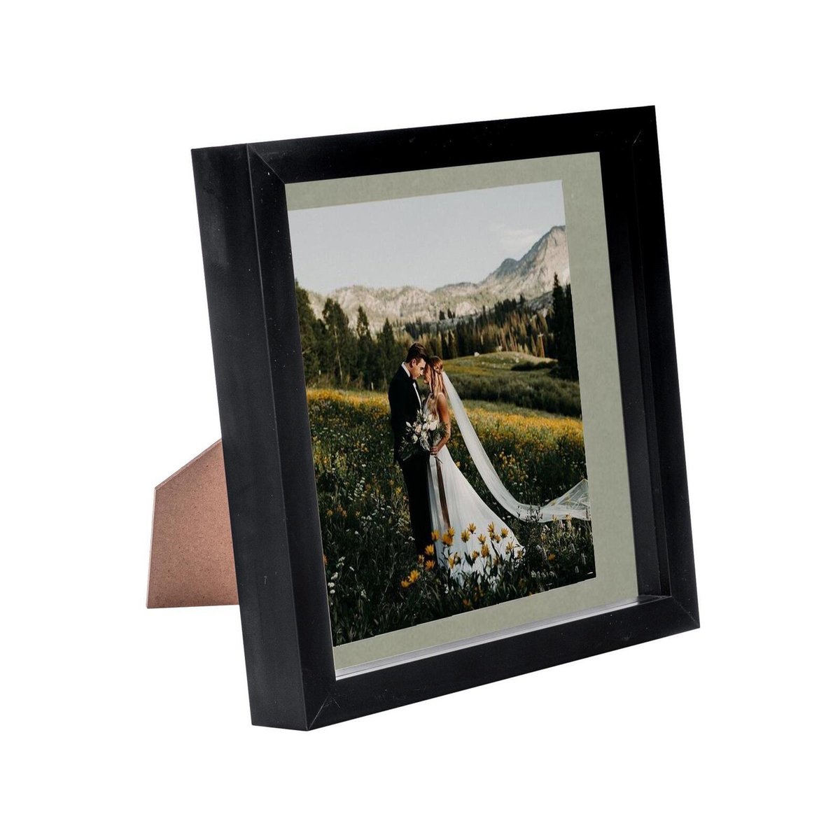 Nicola Spring 8 x 8 3D Shadow Box Photo Frame - 6 x 6 Mount - Glass ...