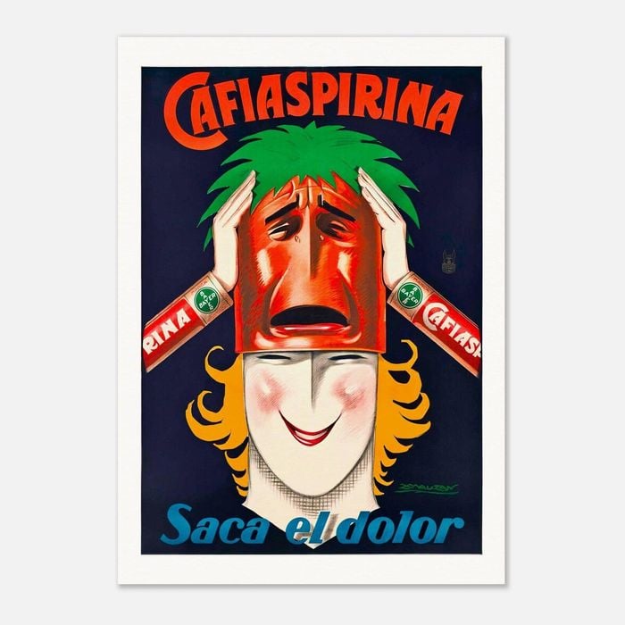 Galrie Cafiaspirina Vintage Pain Relief Poster Retro Advertising Decor ...