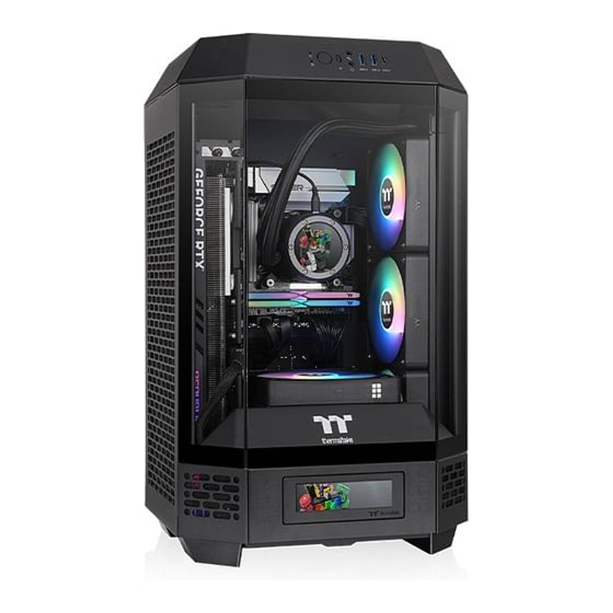 Thermaltake The Tower 250 Tempered Glass Mini-ITX Tower Case - Black [CA-1Z9-00S1WN-00 ...