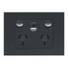 HPM Black VIVO Double Powerpoint With Type A+C 15W USB Charger ...