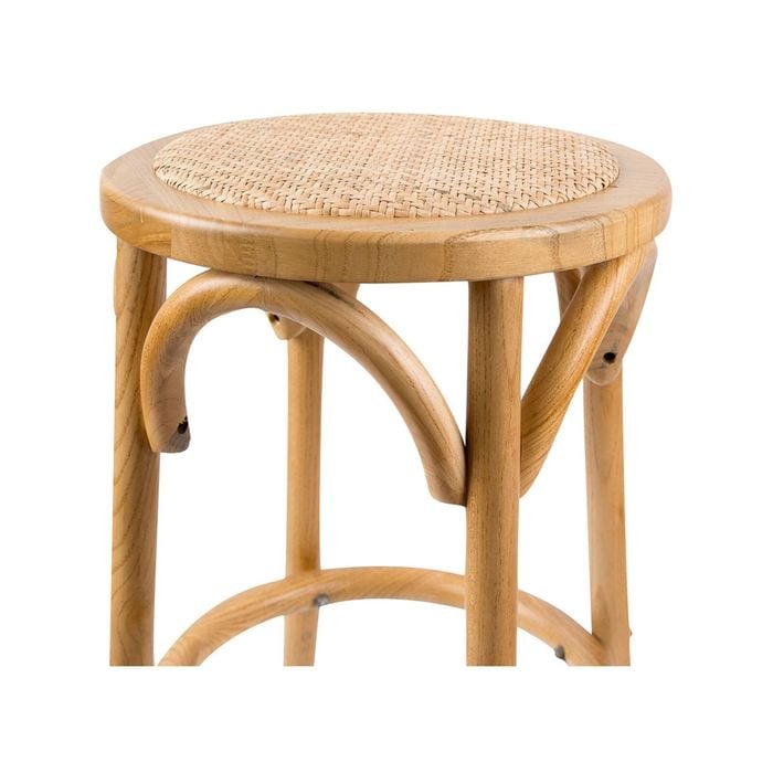 Aster 3pc Round Bar Stools Dining Stool Chair Solid Birch Wood Rattan Seat Oak Bunnings Australia