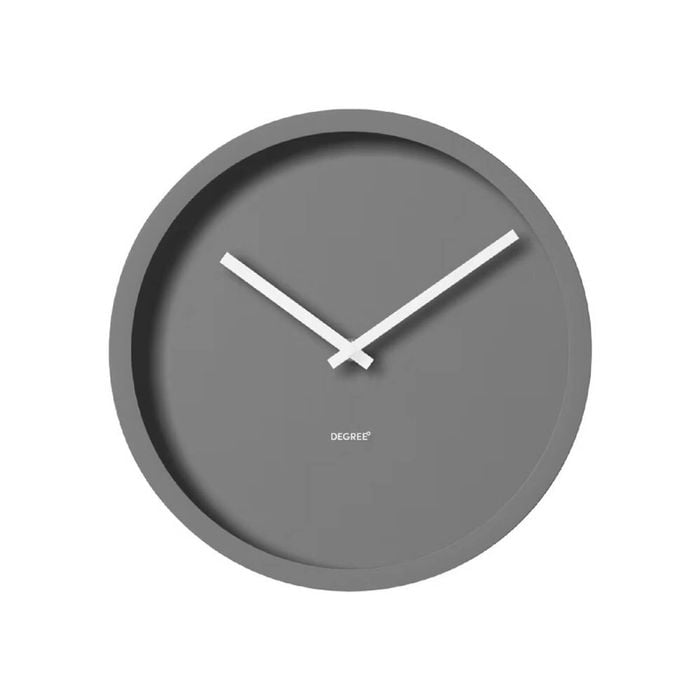 Degree Minimal Clock Steel Home Office Decor Quartz Wall Grey Round ...