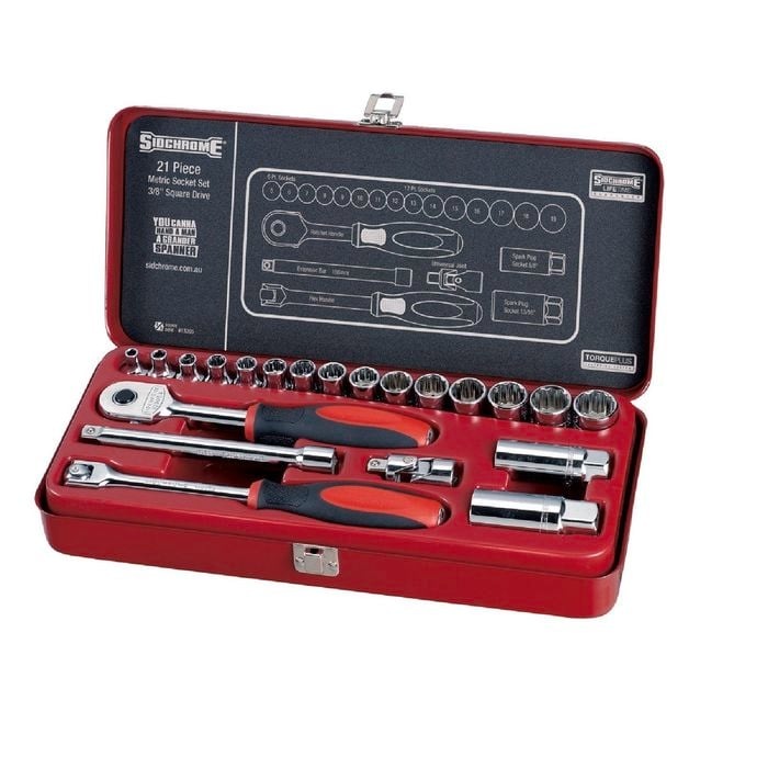 Sidchrome 3/8" Metric Socket Set - 21 Piece - Bunnings Australia