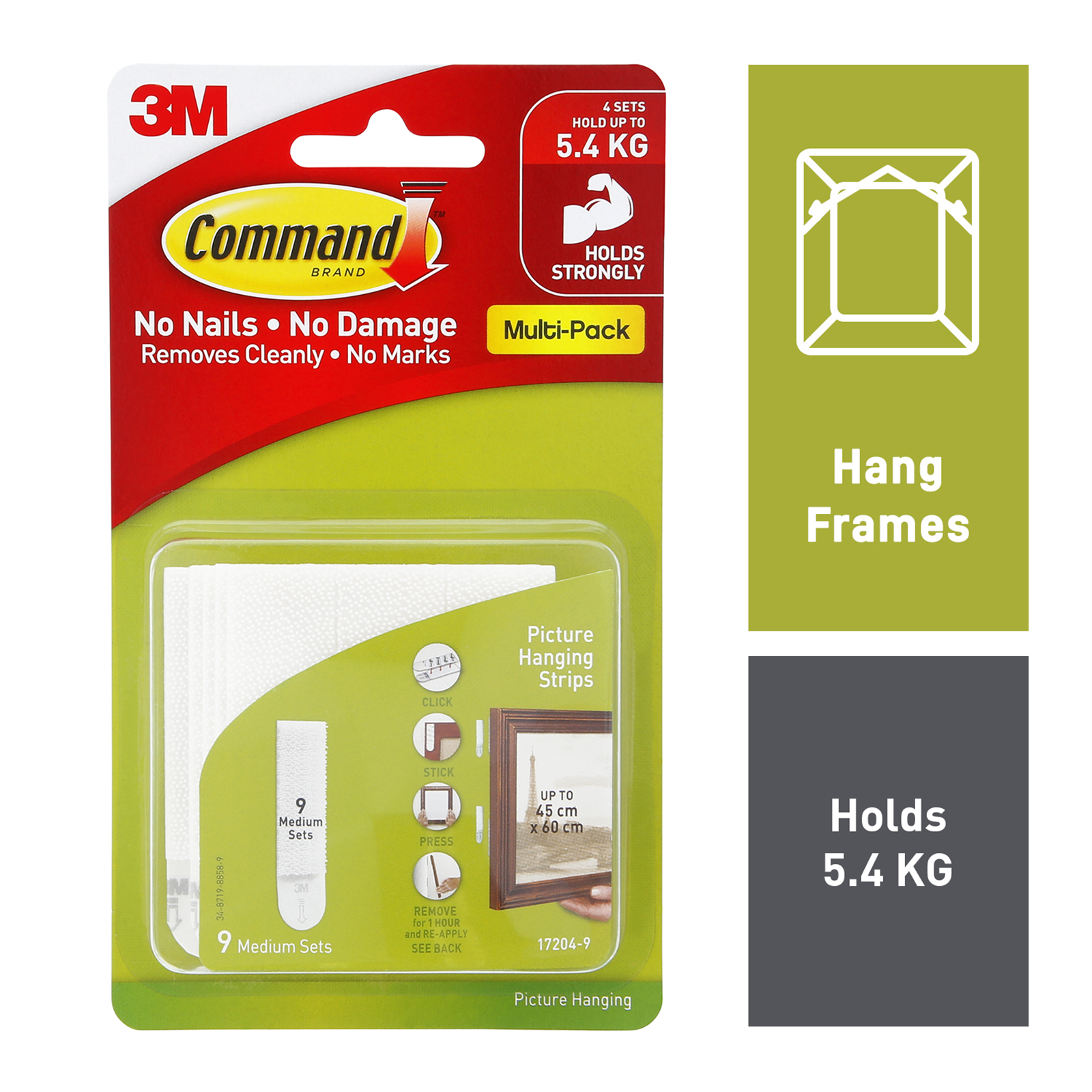 Command Medium White Adhesive Picture Hanging Strips 9 Pack Bunnings Australia