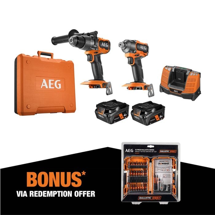 AEG 18V 4.0Ah 2-Piece Brushless FORCE Combo Kit - Bunnings Australia