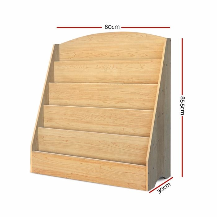 Keezi 5 Tiers Kids Bookshelf Shelf Rack Organiser Wood Bunnings Australia