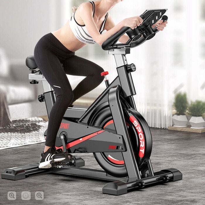 White Colour Exercise Spin Bike Home Gym Workout Equipment Cycling ...