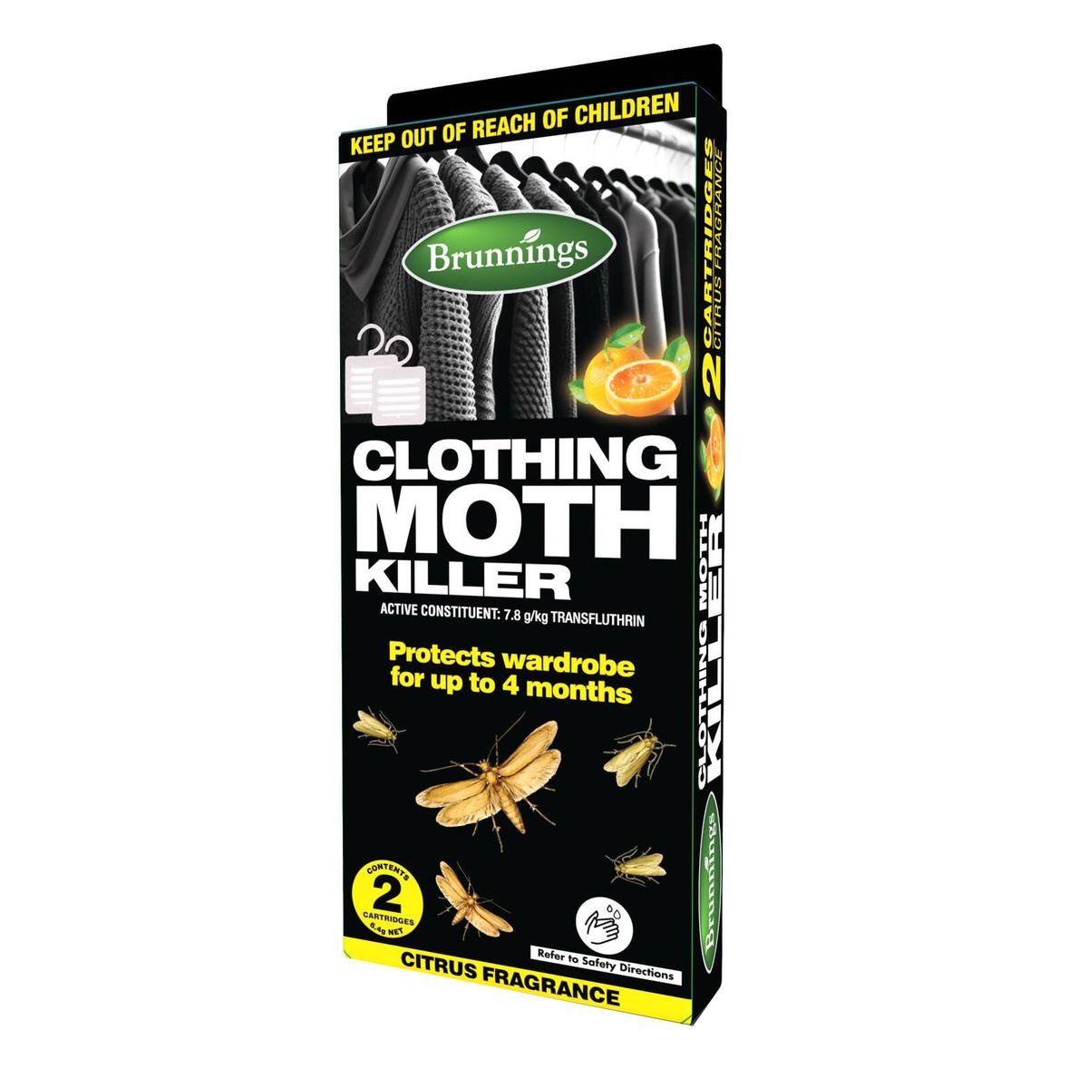 Brunnings Citrus Scented Clothing Moth Killer - 2 Pack - Bunnings Australia