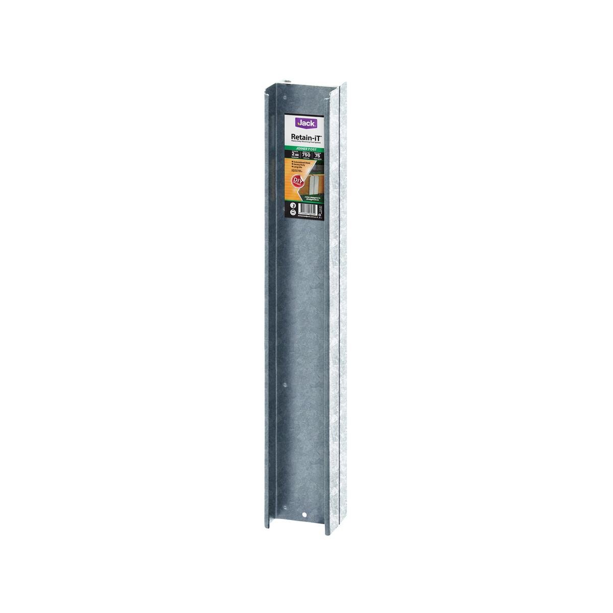 Jack 75 x 750mm Galvanised Steel Retain It Sleeper Upright Joiner Post ...