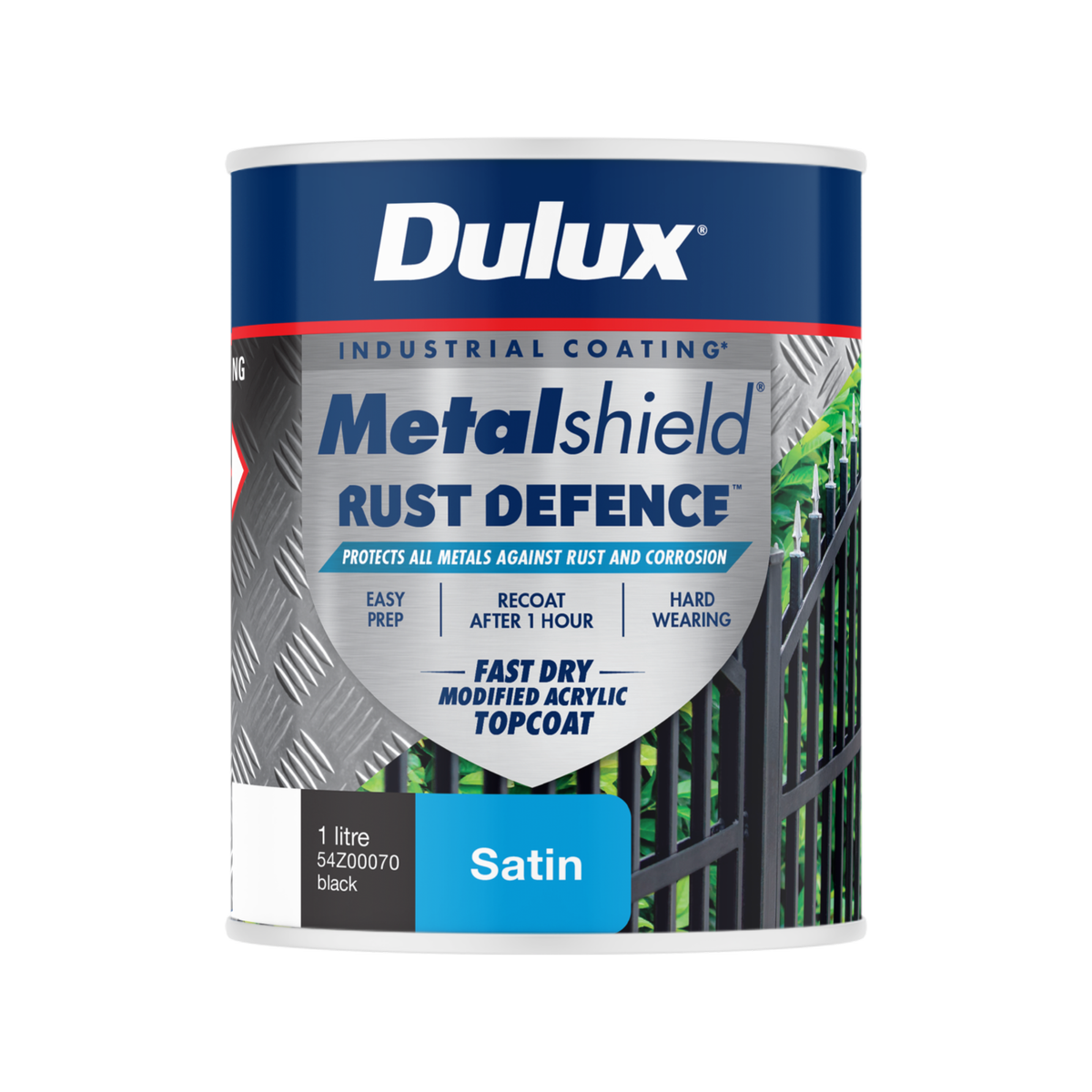 Dulux 1L Black Satin Metalshield Rust Defence - Bunnings Australia