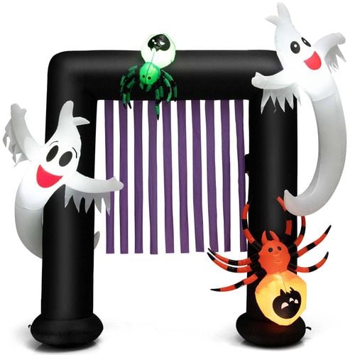 Costway 2.2m Archway Ghost Spider Halloween Inflatable Outdoor Garden ...
