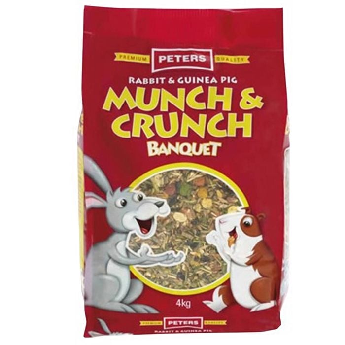 Peters Rabbit & Guinea Pig Munch & Crunch Banquet Feed 4kg - Bunnings ...