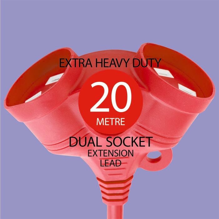 Deta 20m Dual Socket Extra Heavy Duty Extension Lead - 20m - Bunnings ...