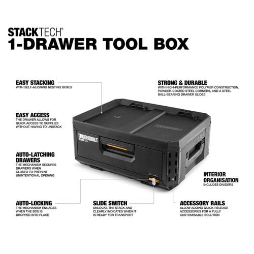 ToughBuilt StackTech 1-Drawer Tool Box - Bunnings New Zealand