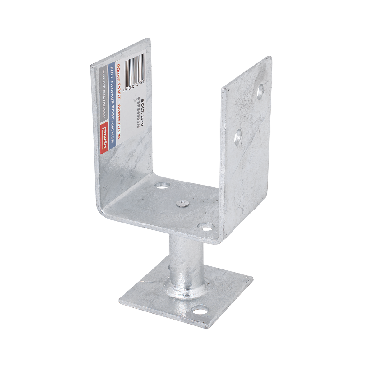 Pryda 65x90mm M10 Full Stirrup Post Anchor - Bunnings Australia
