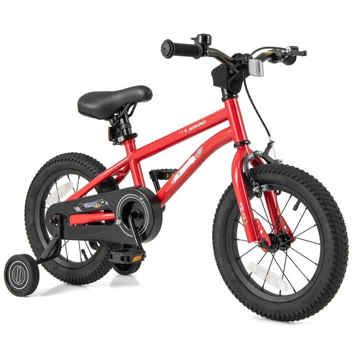 Costway 36cm Kids Bike Adjustable Bicycle w/Removable Training Wheels ...