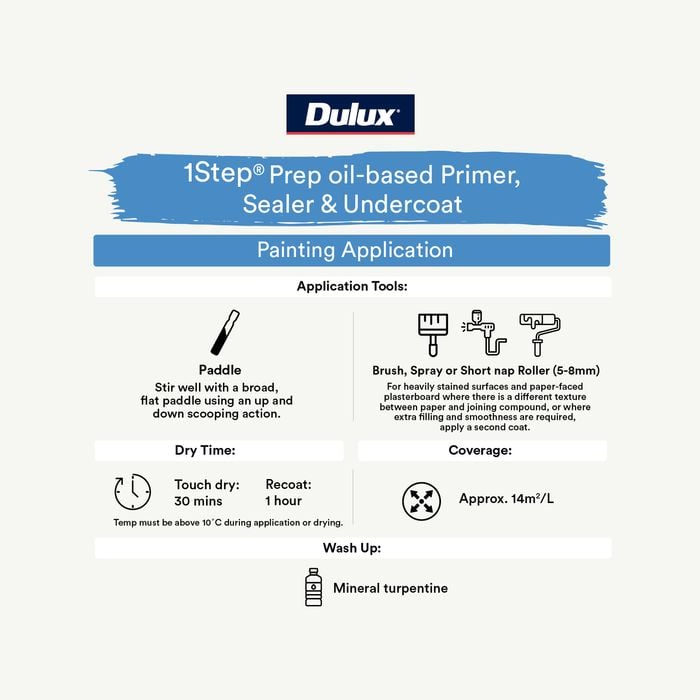Dulux 4L White Prepcoat 1Step Oil Based Primer Sealer And Undercoat ... Dulux 4L White Prepcoat 1Step Oil Based Primer Sealer And Undercoat ...