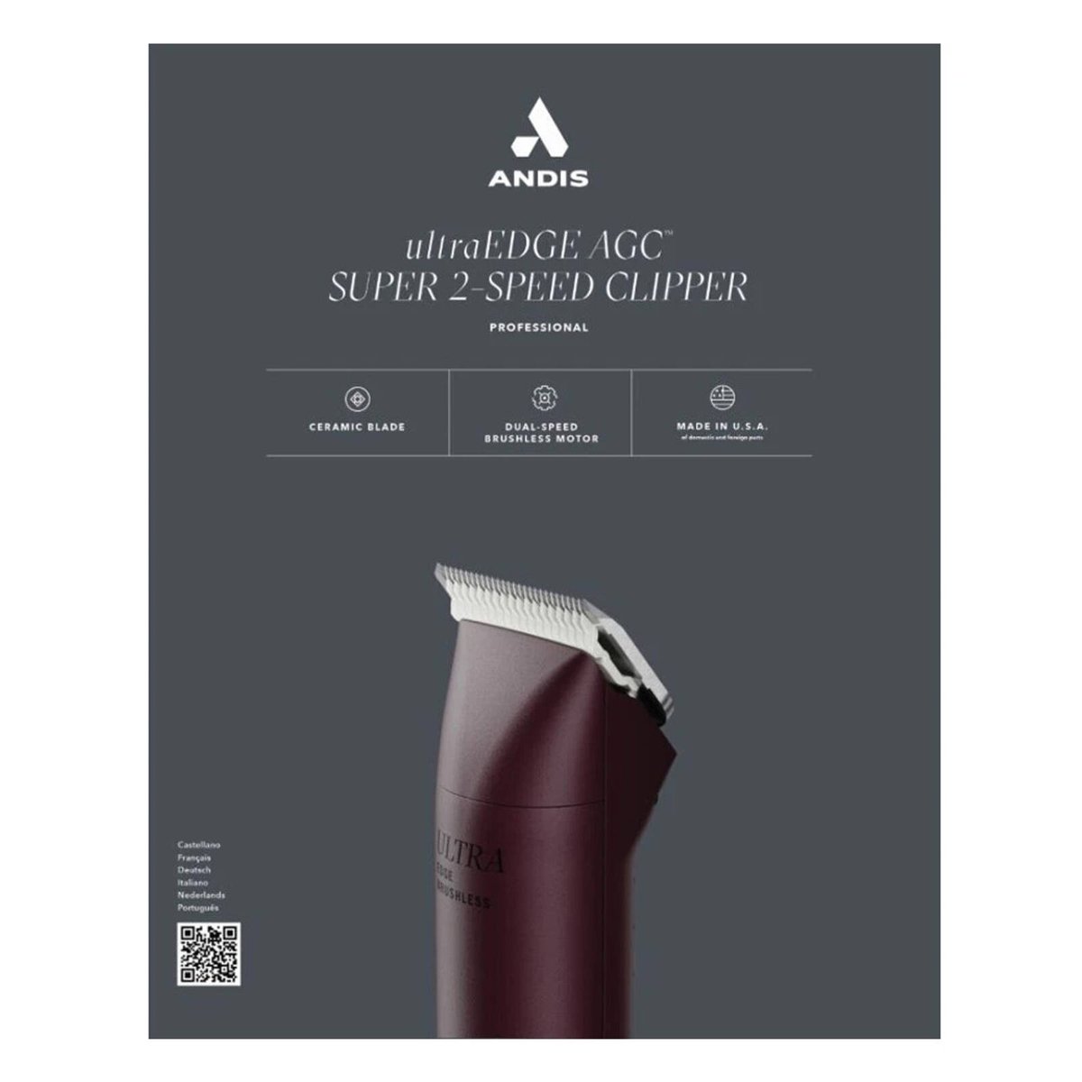 Andis Super 2 Speed Ultraedge Agc Grooming Clipper For Dogs Burgundy 1 ...
