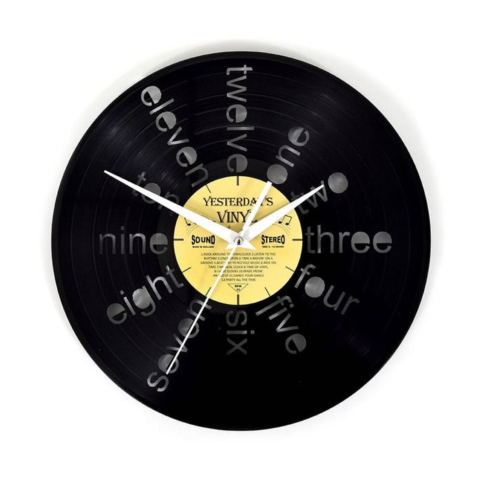 Yesterday’s Vinyl Music Lover Clock Written Numbers - Bunnings Australia