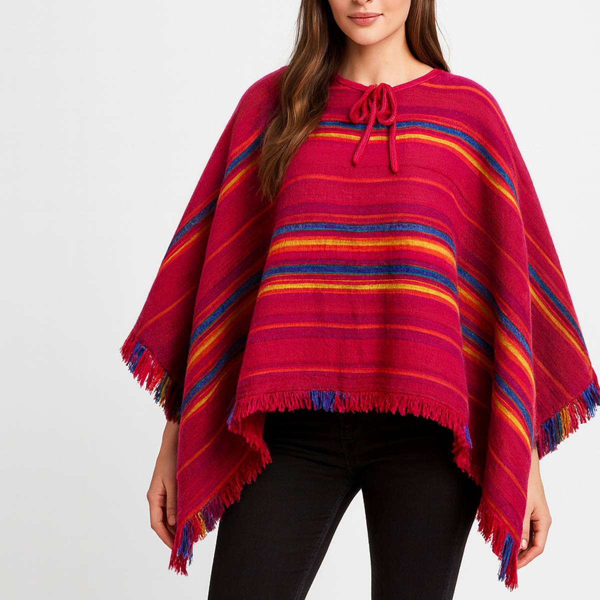 DELUXE MEXICAN PONCHO Spanish Costume Wild West Cowboy Party Bandit ...