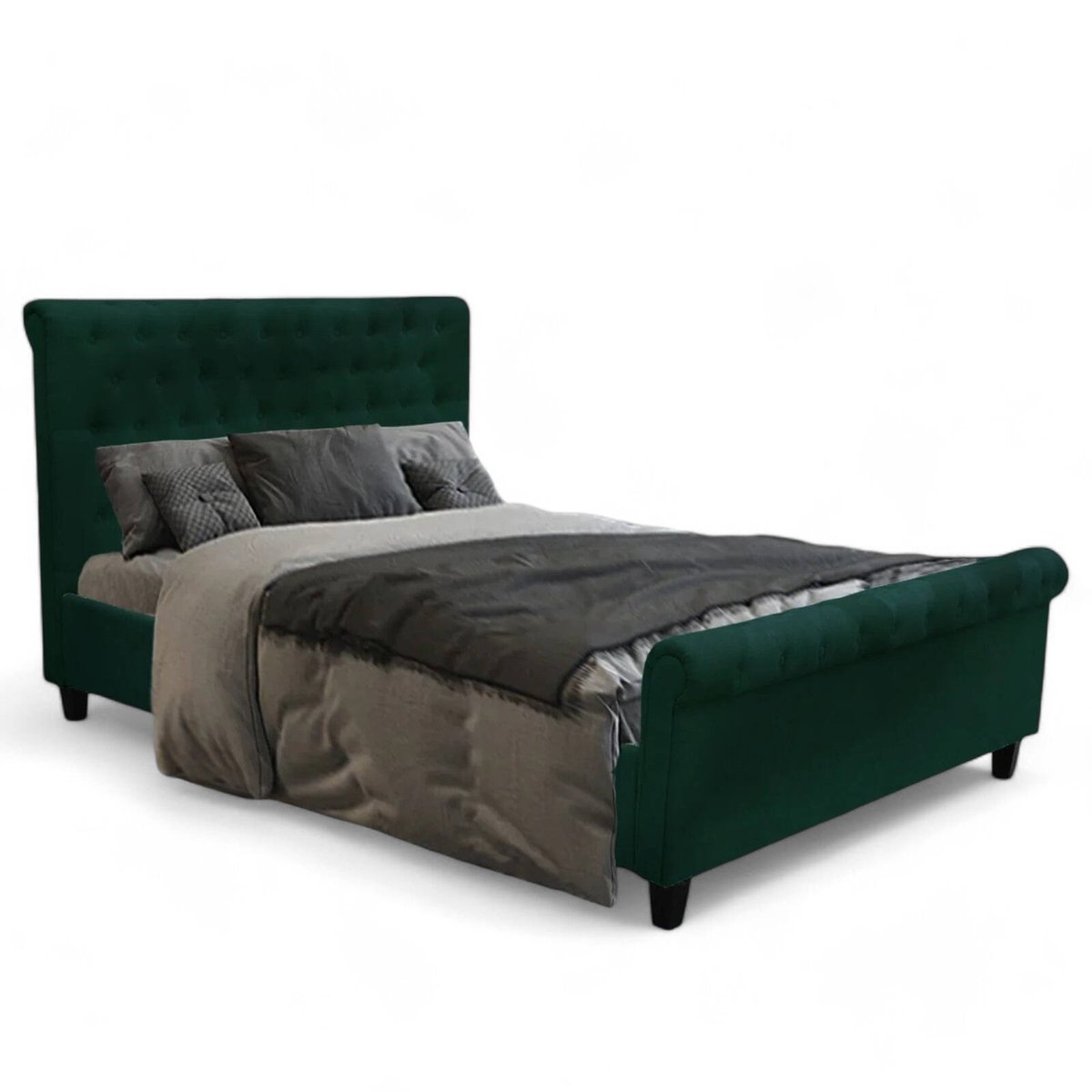 Aura Furniture 2.3m Green Qulla Queen Size Bed - Bunnings Australia