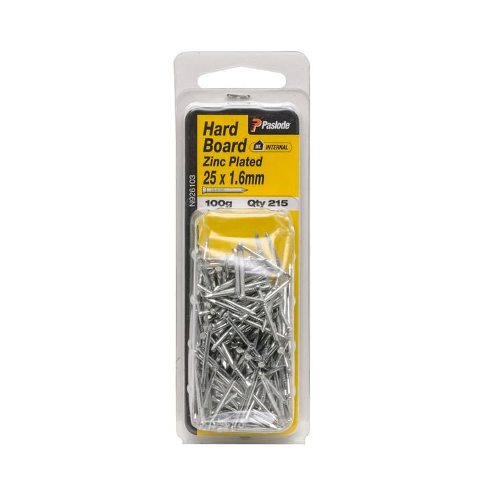 Paslode 25 x 1.6mm 100g Zinc Plated Hardboard Nail - 215 Pack ...