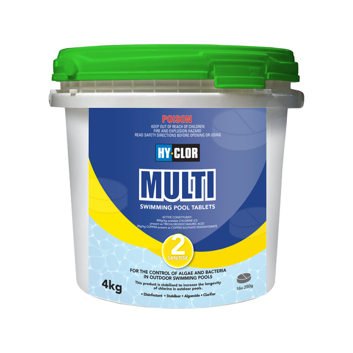 Hy-Clor 4kg 5-In-1 Pool Multi Purpose Tablets - 4kg - Bunnings Australia