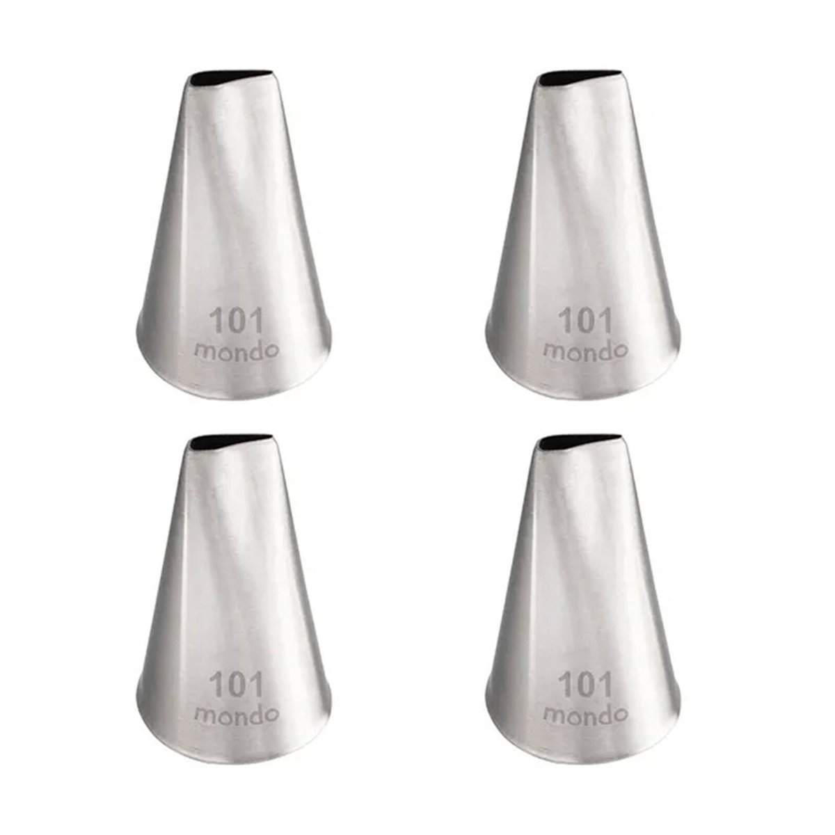 4PK Mondo Stainless Steel #101 Rose Piping Tip - Silver - Bunnings ...